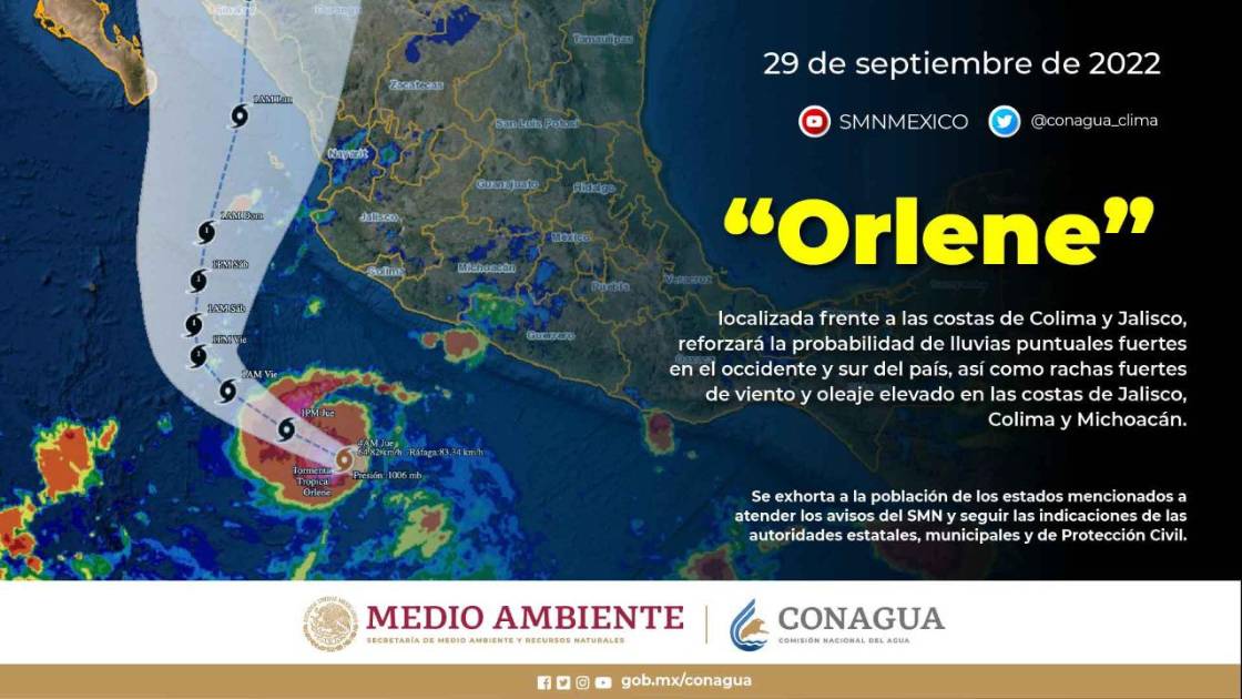 Tormenta Tropical ‘Orlene’ podría impactar en Sinaloa, señala ...