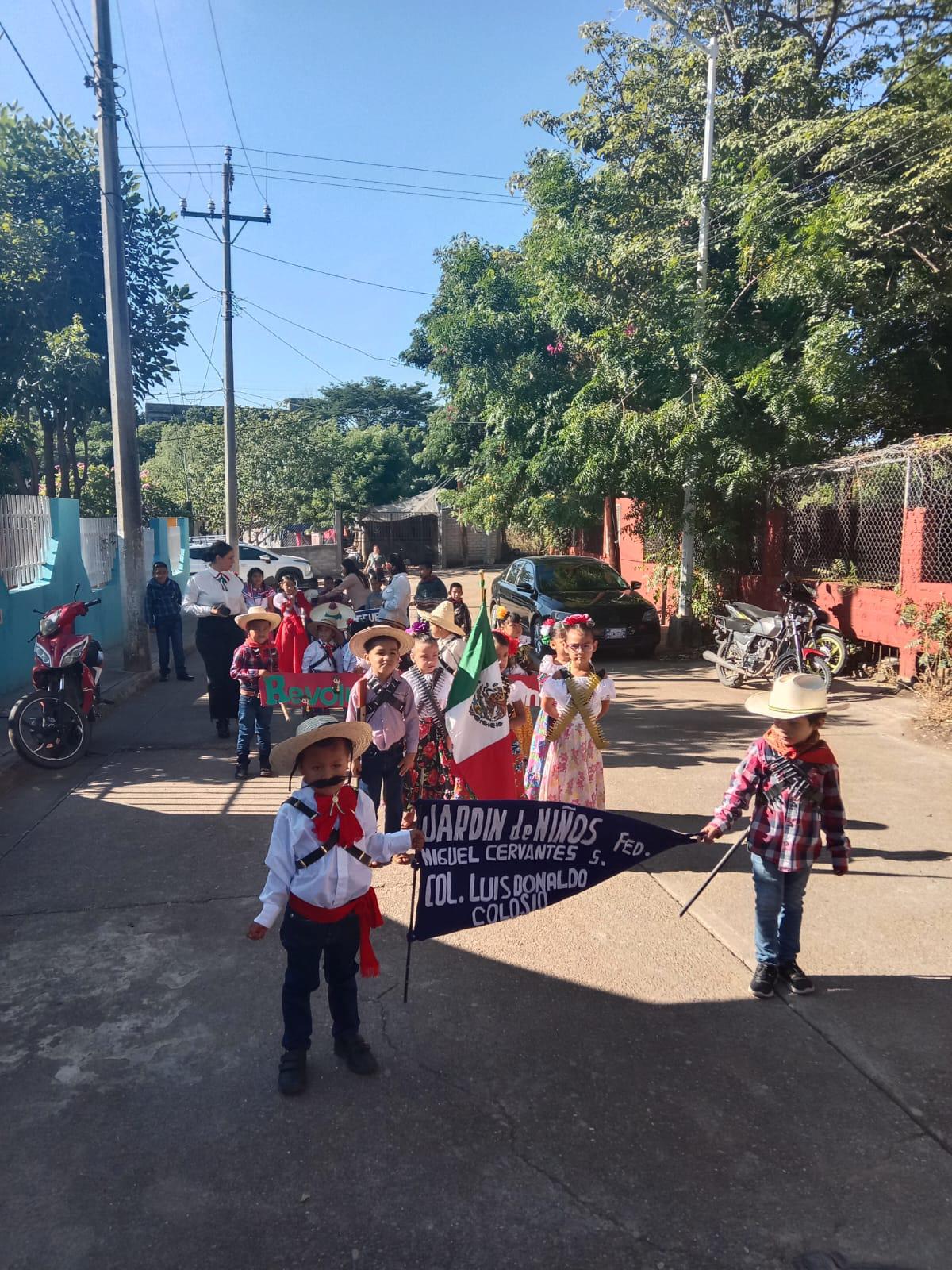 Planteles de la colonia Colosio en Rosario celebran la Revolución Mexicana