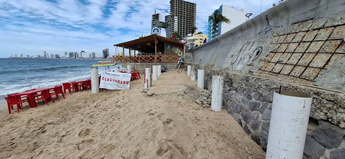 Continúan obras en mega palapa en Mazatlán pese a clausura de Profepa