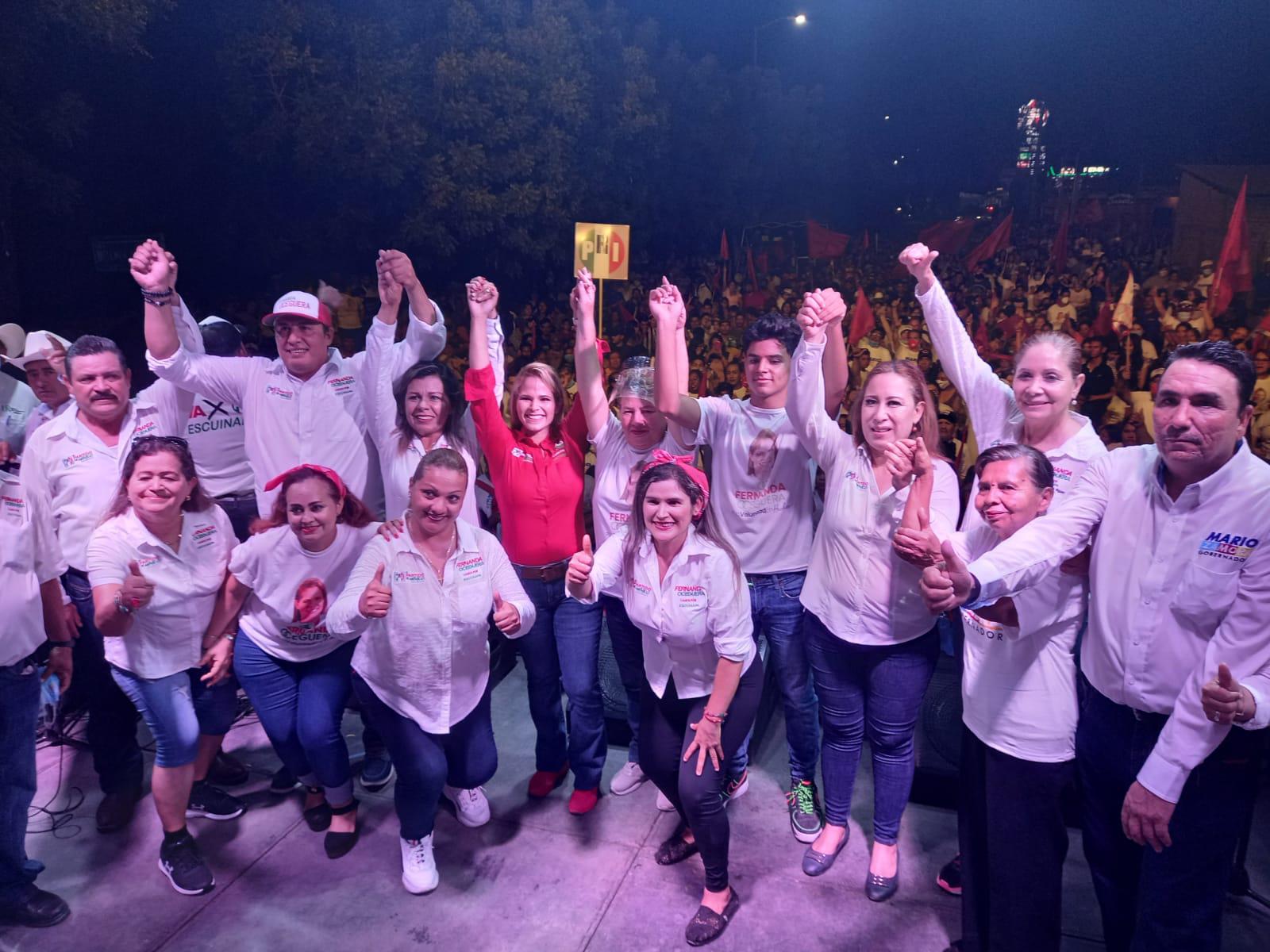 Fernanda Oceguera cierra su campaña y promete mejorar las condiciones de todos los escuinapenses