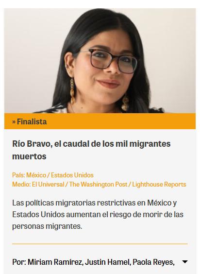 La periodista mazatleca Miriam Ramírez es finalista del Premio Gabo 2025