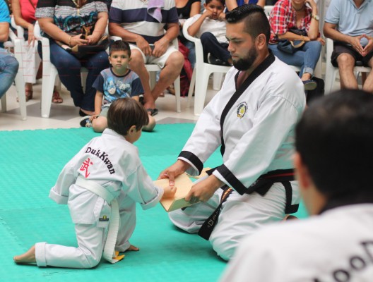 "Exhiben taekwondoínes fortaleza y habilidades en el Primer Torneo de Rompimiento de Tablas"