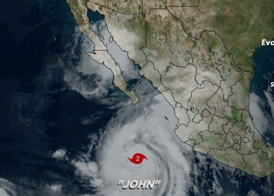 "Huracán John absorbe a la tormenta Ileana y es categoría 2"