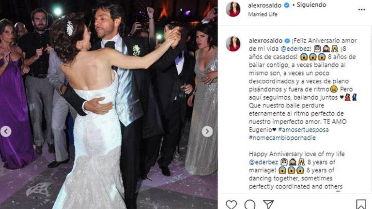 Celebran 15 años de relación Alessandra Rosaldo y Eugenio Derbez