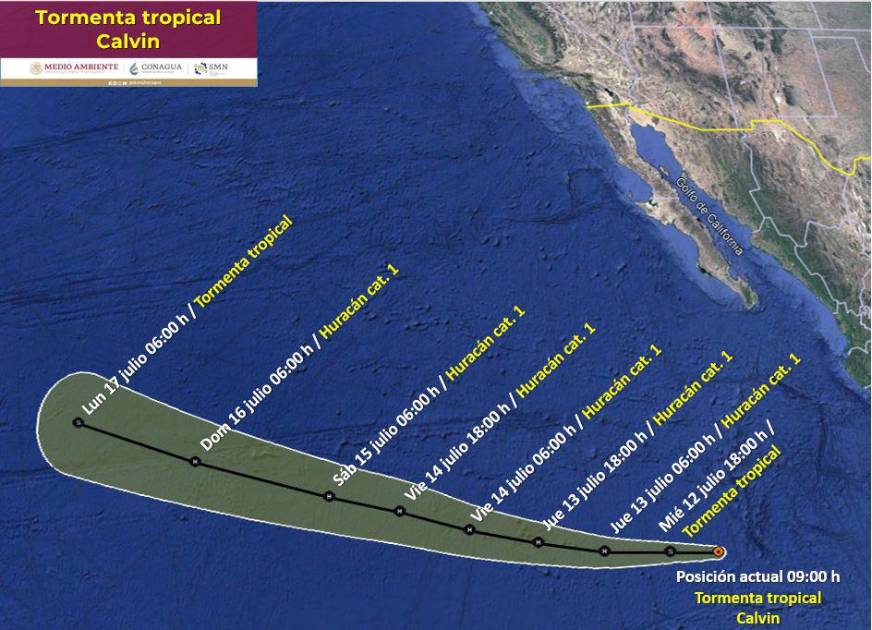 Se forma la tormenta tropical Calvin en el Pacífico